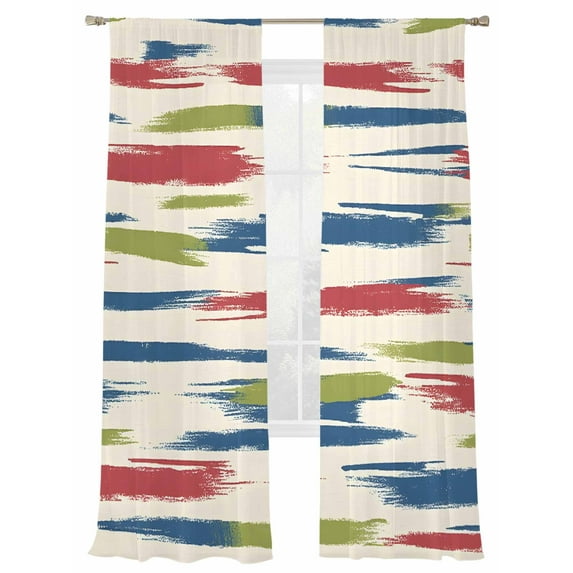 Abstract Art Sheer Curtains for Living Room Bedroom, Light-filtering ...