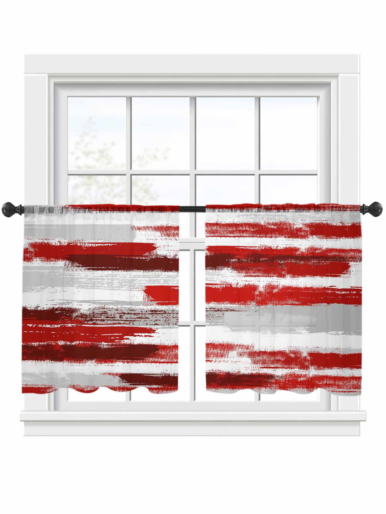 Abstract Art Sheer Curtains for Living Room Bedroom, Light-filtering ...