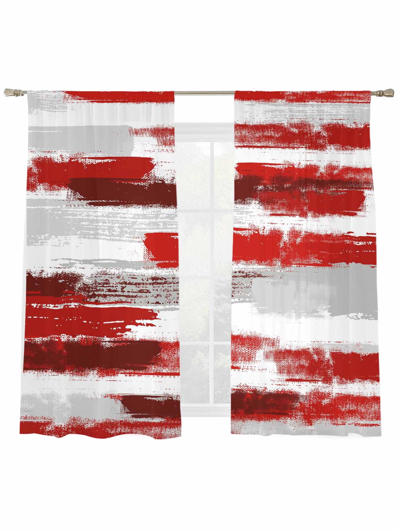 Abstract Art Sheer Curtains for Living Room Bedroom, Light-filtering ...