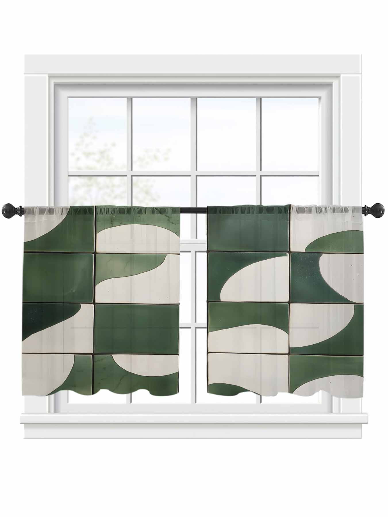 Abstract Art Sheer Curtains for Living Room Bedroom, Light-filtering ...