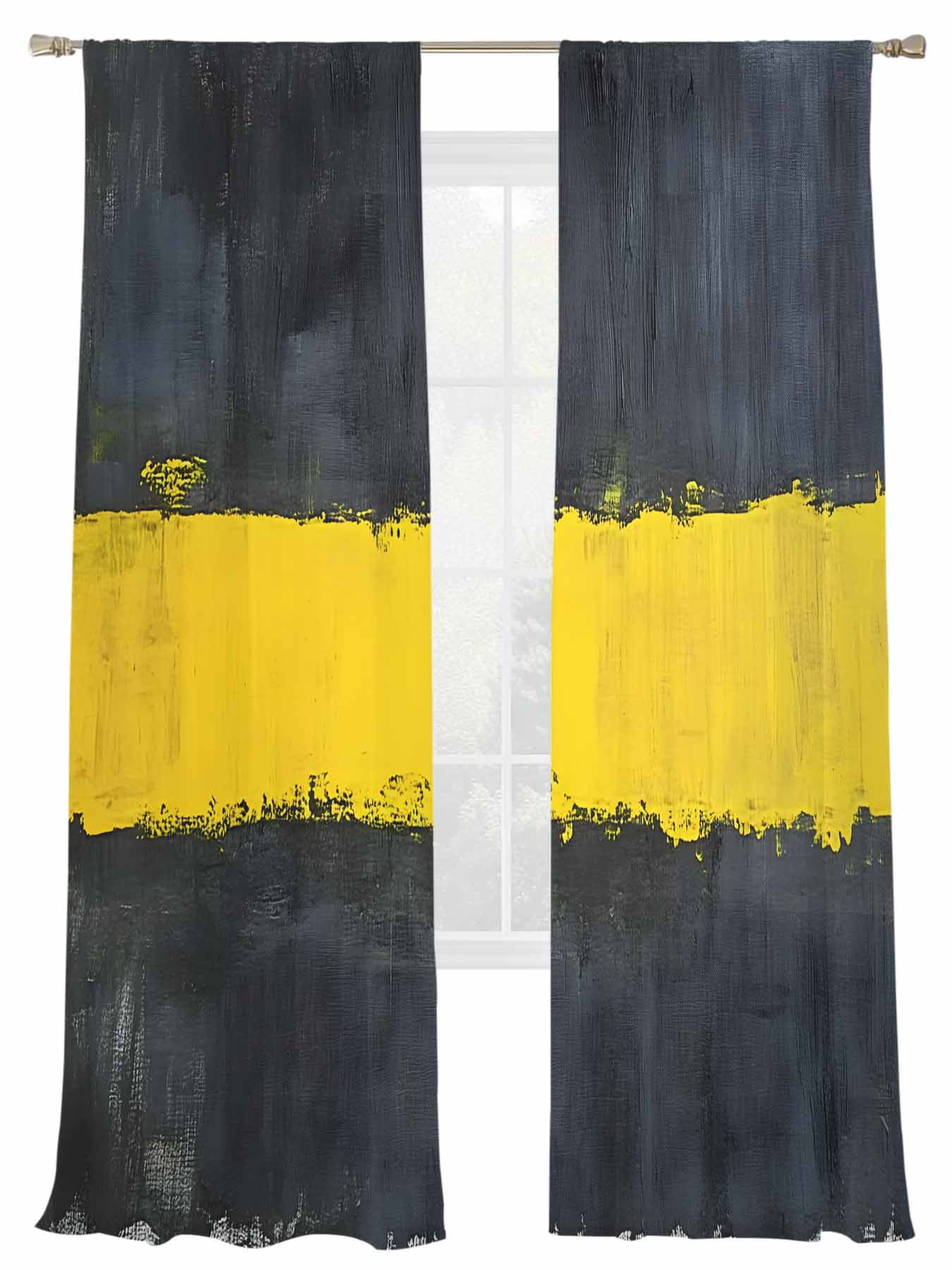 Abstract Art Sheer Curtains for Living Room Bedroom, Light-filtering ...