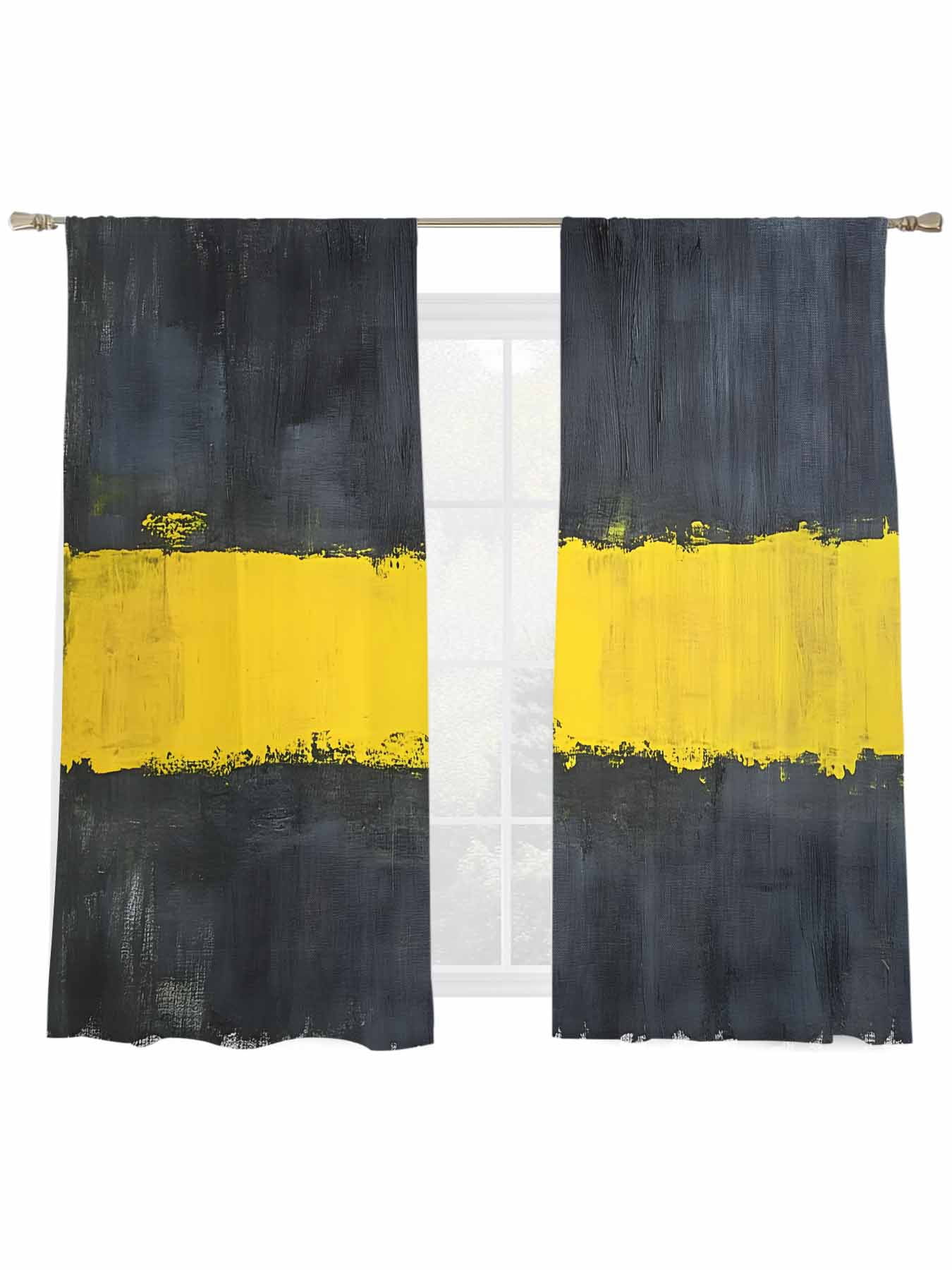 Abstract Art Sheer Curtains for Living Room Bedroom, Light-filtering ...