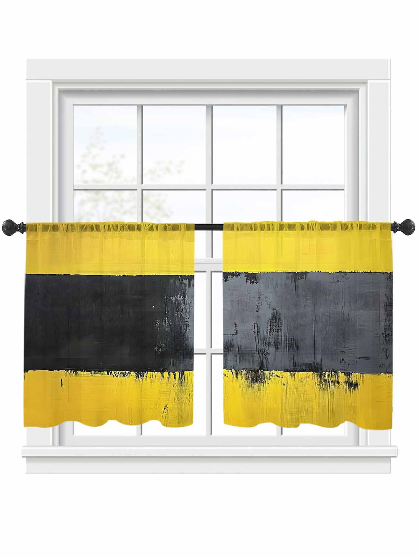 Abstract Art Sheer Curtains for Living Room Bedroom, Light-filtering ...