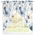 Abstract Art Sheer Curtains Swag Valances for Windows Blue Brown ...