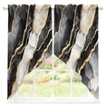 Abstract Art Sheer Curtains Swag Valances for Windows White Black ...
