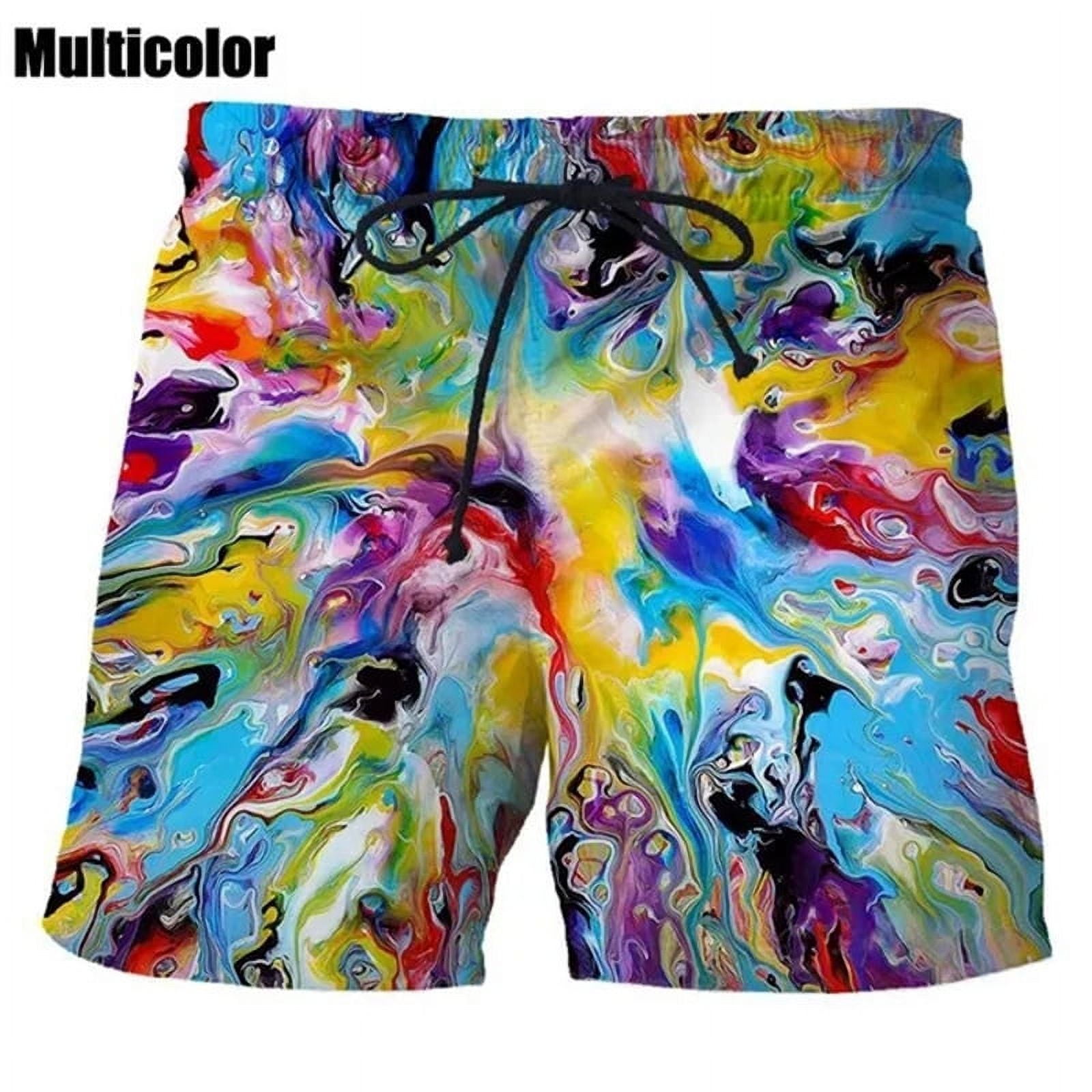 Abstract Art Shorts Women Men Summer Beach Shorts 3D Printed Forward ...