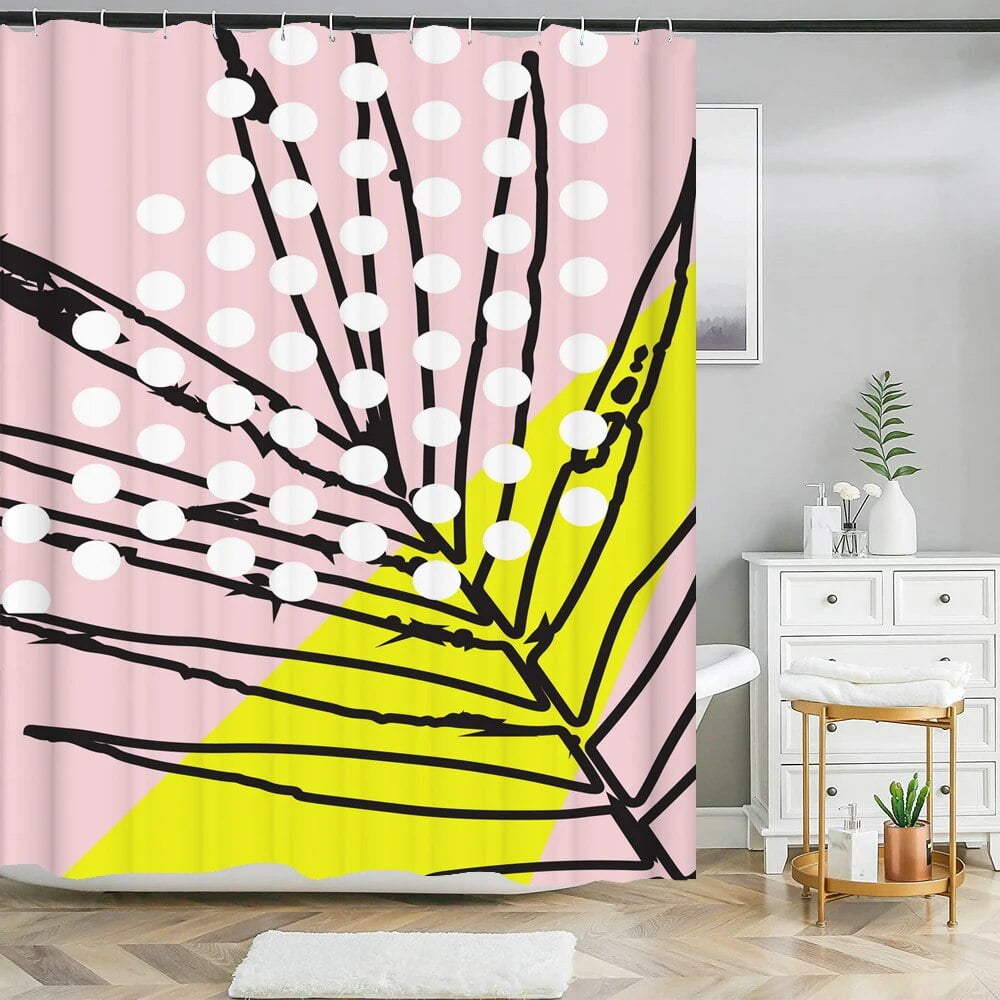 Abstract Art Shower Curtain Cartoon Green Plant Leaves 3D Print Funny ...