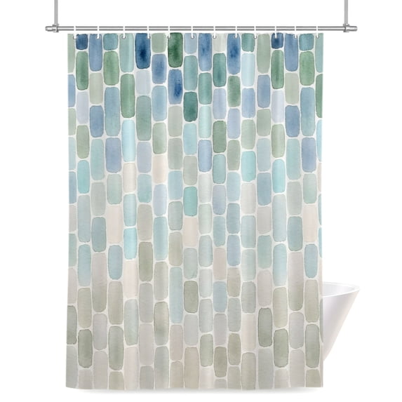 Abstract Art Shower Curtains for Bathroom, Blue Green Watercolor ...