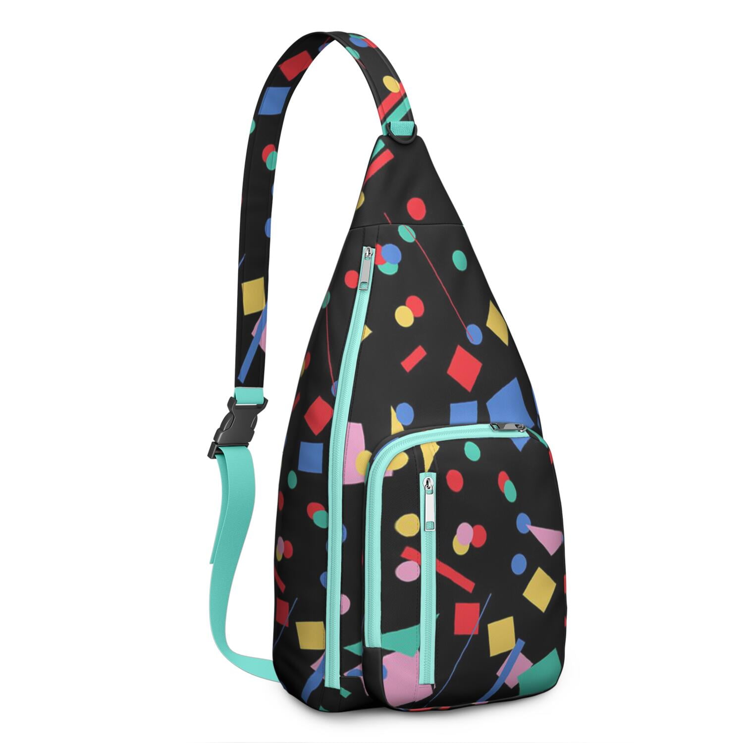 Abstract Art Sling Backpack – Colorful Geometric Tie Dye Crossbody ...
