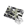Abstract Art Soft Diatomaceous Earth Mat, Green White Black Gray Line ...