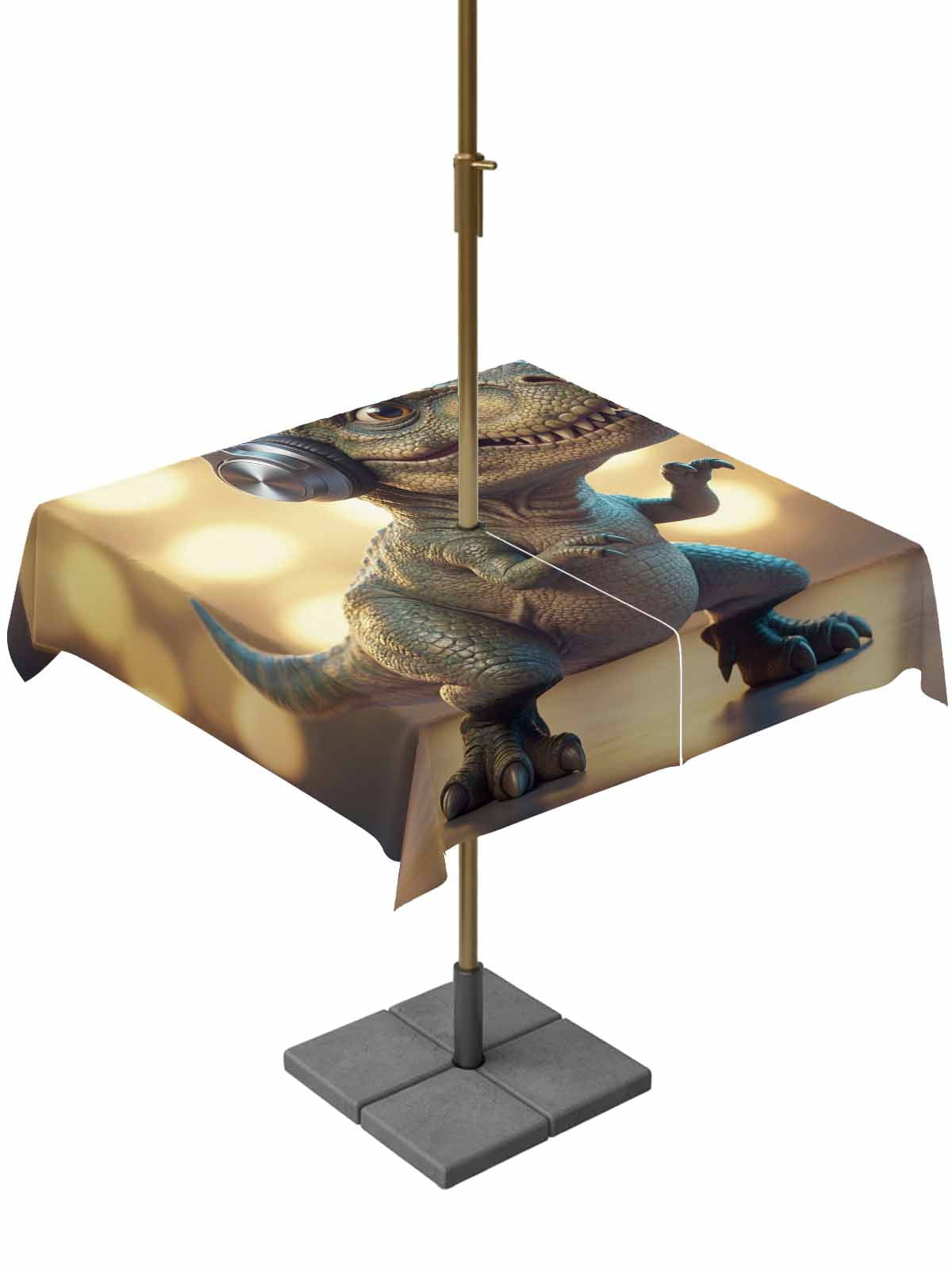 Abstract Art Square Outdoor Tablecloth with Umbrella Hole Headphone ...