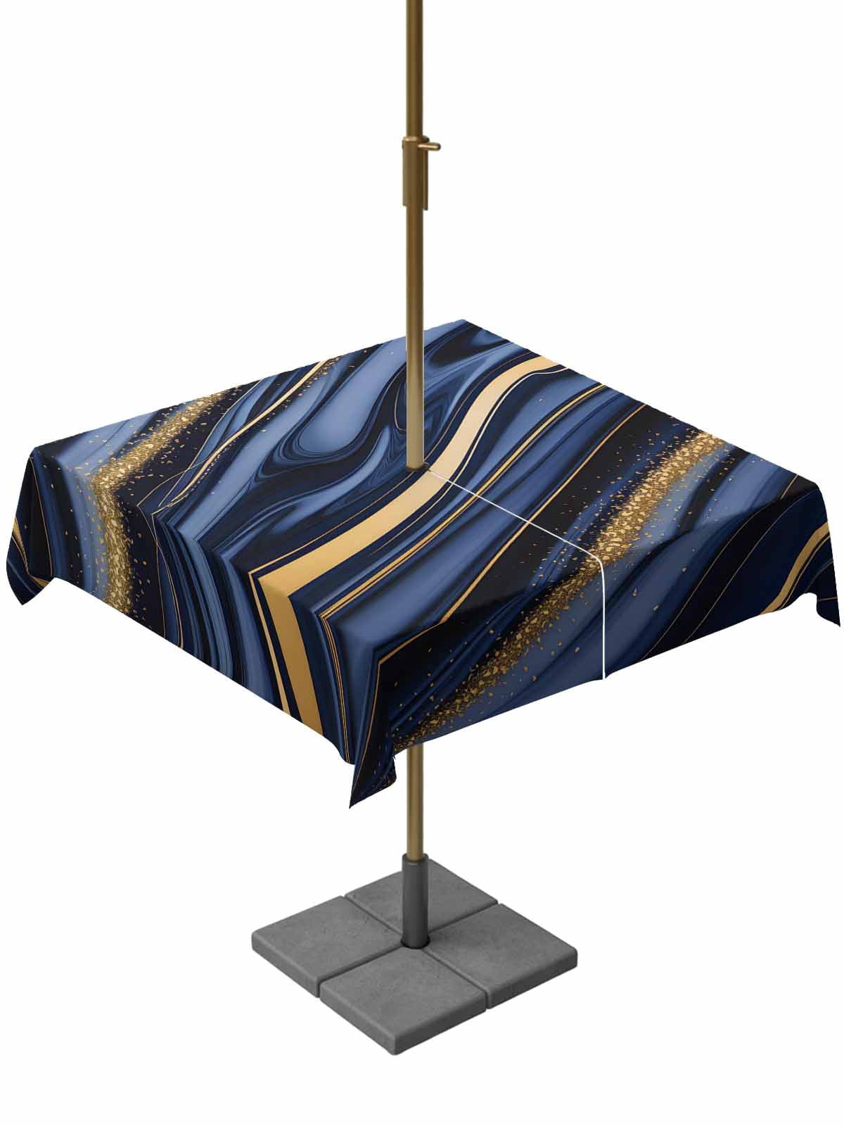 Abstract Art Square Outdoor Tablecloth with Umbrella Hole Retro Blue ...