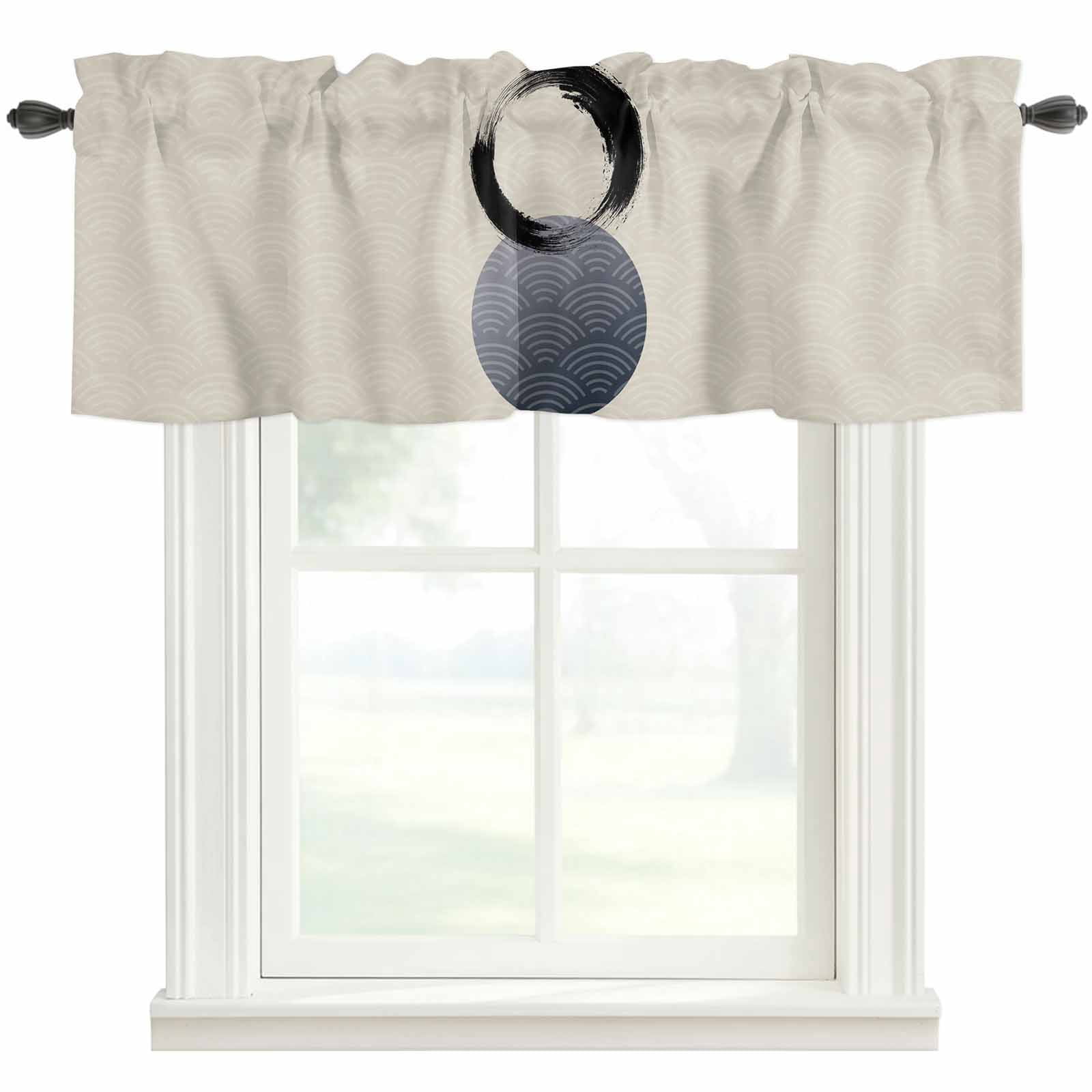 Abstract Art Sun Farmhouse Short Window Curtain Valances, Modern Art ...