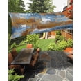Abstract Art Sun Shade Sail 12'X16' Brown Blue Graffiti Paint Retro ...