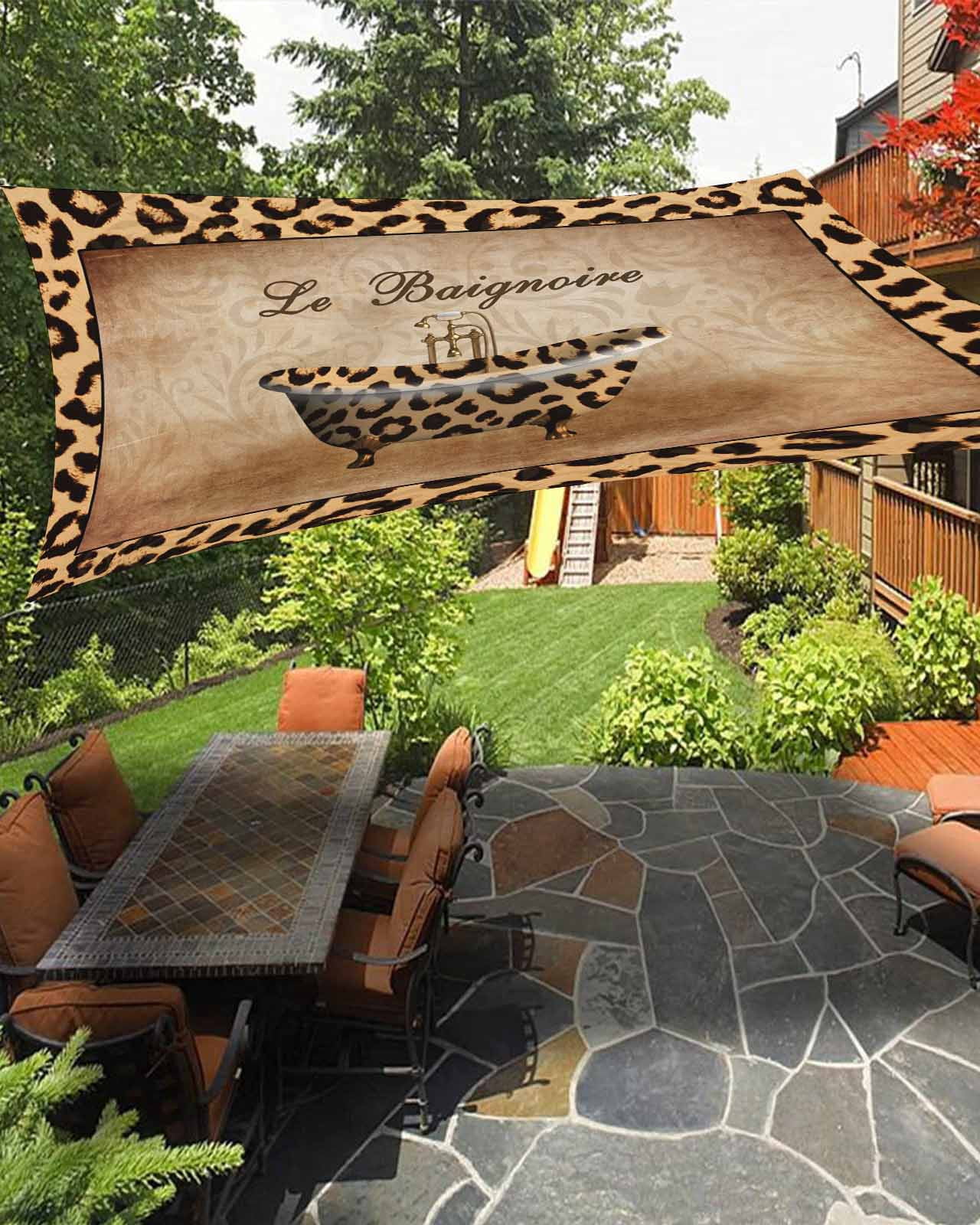 Abstract Art Sun Shade Sail 14'X18' Leopard Bathtub Le Baignoire Brown ...