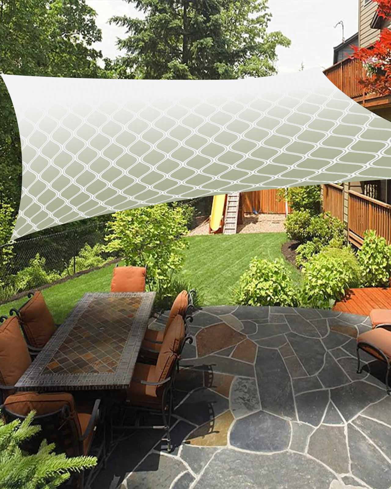 Abstract Art Sun Shade Sail 8'X10' Classic Green Line Gradient ...
