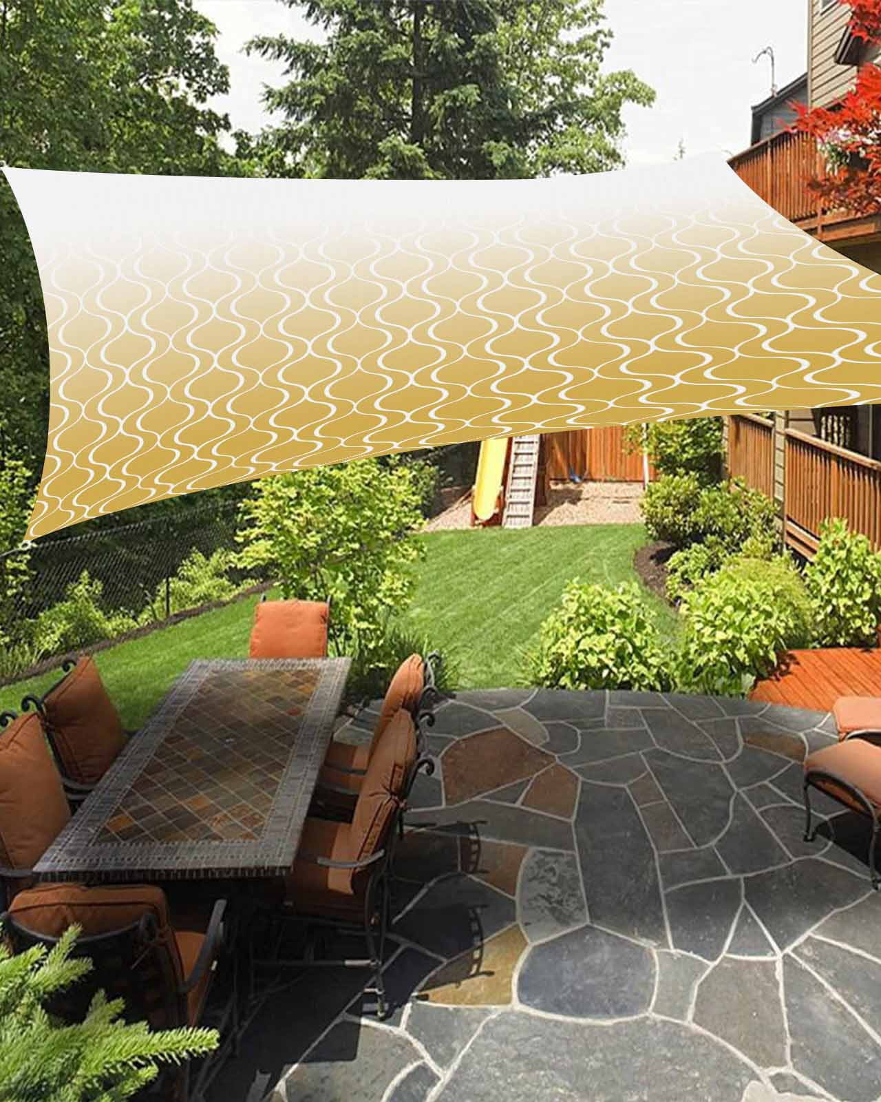 Abstract Art Sun Shade Sail 8'X10' Classic Yellow Line Gradient Texture ...