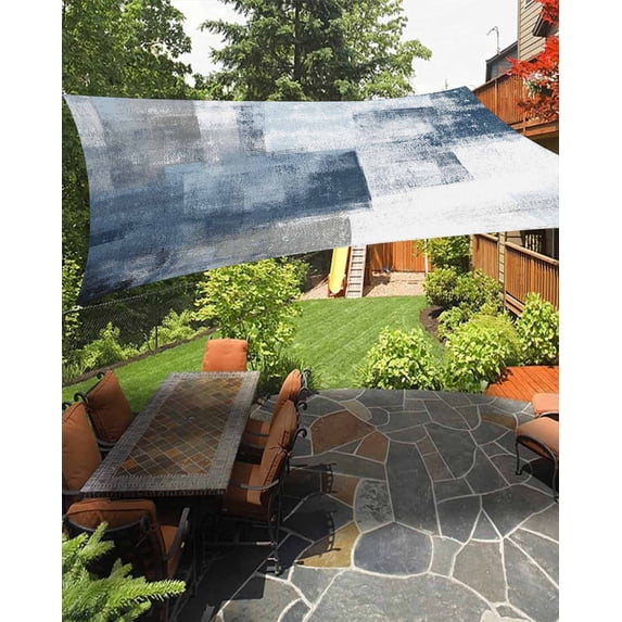 Abstract Art Sun Shade Sail 8'X10' Gradient Dark Blue Vintage ...