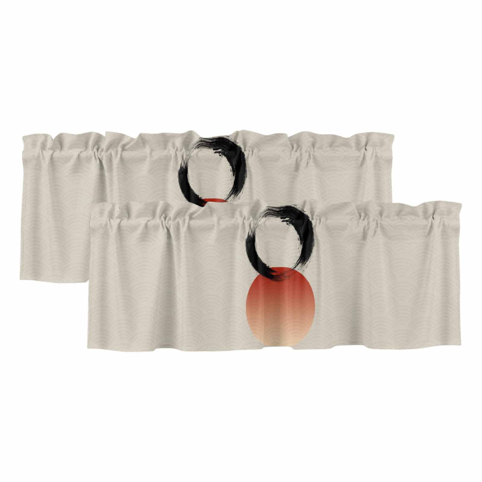 Abstract Art Sun Valances for Windows, Decorative Rod Pocket Window ...
