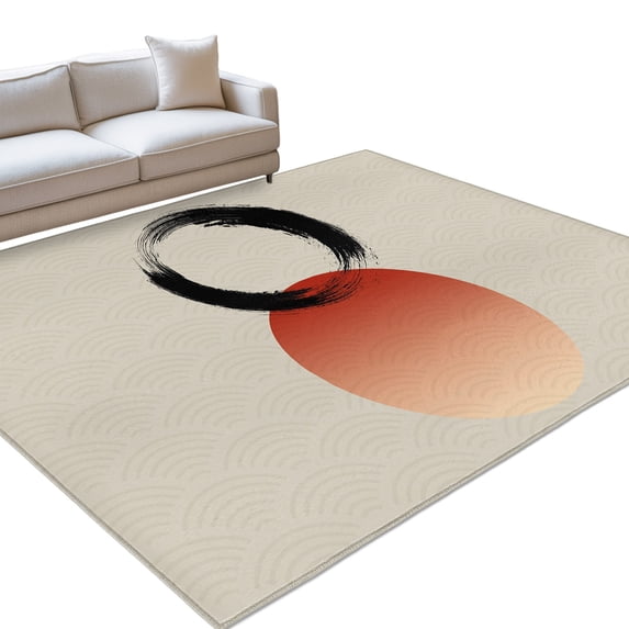Abstract Art Sun Washable Rug 2.7x5 Area Rug for Living Room Bedroom ...