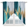 Abstract Art Swag Curtain Valance for Small Windows, Green Gold Mottled ...