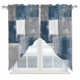 Abstract Art Swag Valances for Windows 36 inches Long, Navy Grey Smear ...