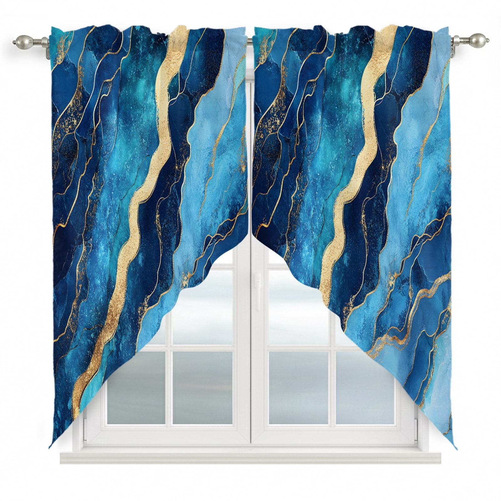 Abstract Art Swag Valances for Windows 36 inches Long, Water Ripple ...