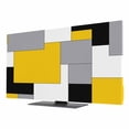 Abstract Art TV Dust Cover 24 Inch, Patchwork Black and Yellow Computer ...