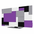 Abstract Art TV Dust Cover 32 Inch, Patchwork Purple Black and Grey ...