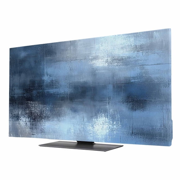 Abstract Art TV Dust Cover 43 Inch, Retro Gradient Blue Watercolor ...