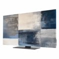 Abstract Art TV Dust Cover 50 Inch, Blue Gary Collage Color Block Oil ...