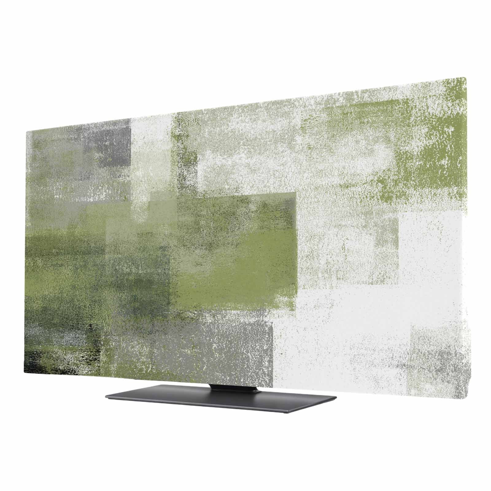 Abstract Art TV Dust Cover 50 Inch, Gradient Sage Green Vintage ...