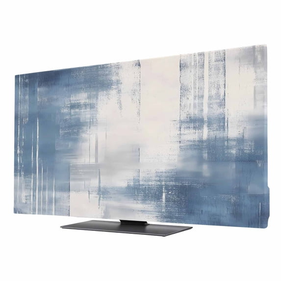 Abstract Art TV Dust Cover 85 Inch, Blue Gary Watercolor Gradient ...