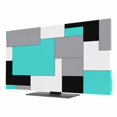 Abstract Art TV Dust Cover 85 Inch, Patchwork Black Kallaite and Grey ...