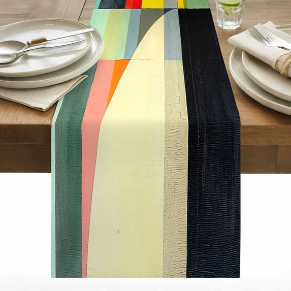 Abstract Art Table Runner 13x36 inch Simple Color Block Collage Art ...