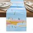 Abstract Art Table Runner Contemporary Impressionist Oil Painting ...