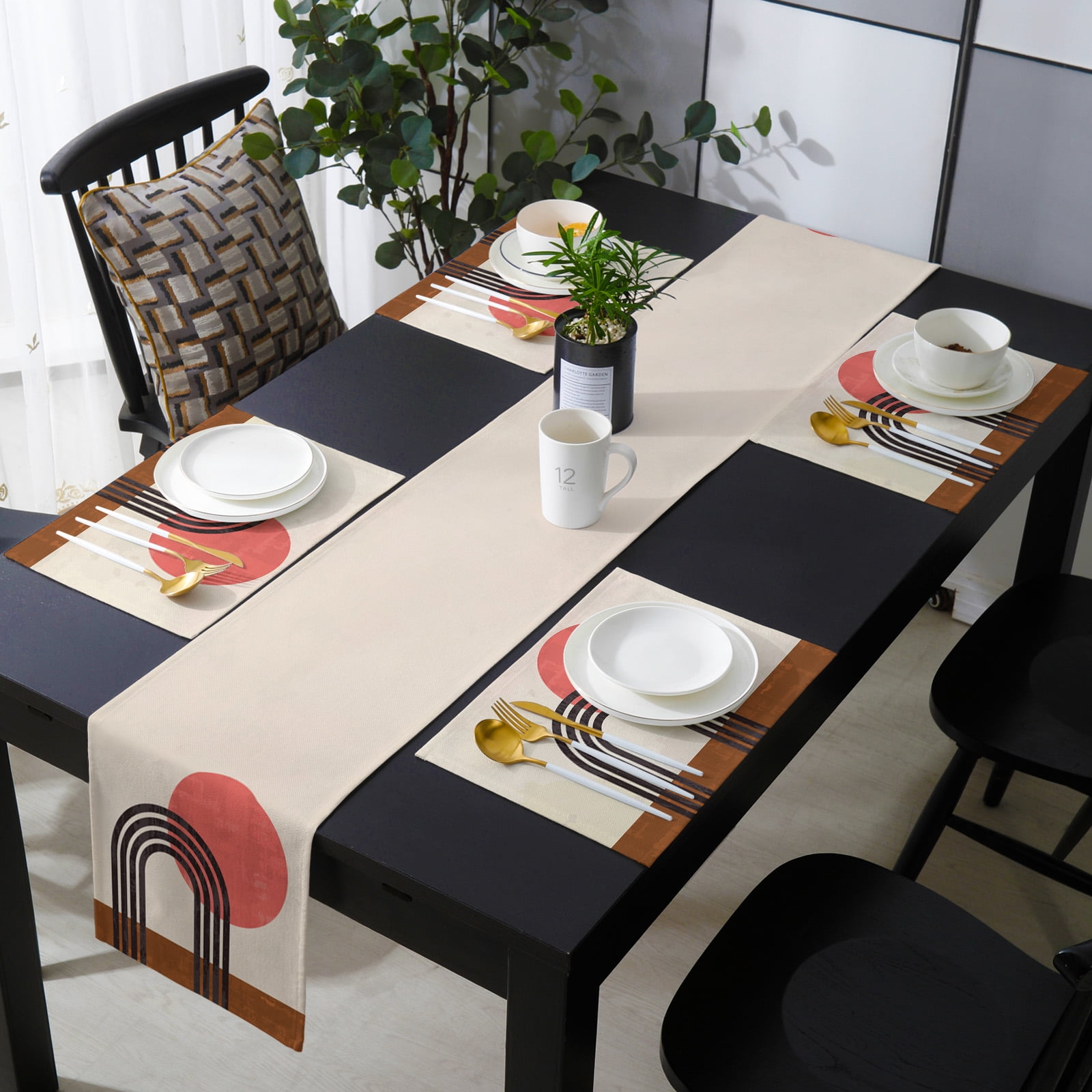 Abstract Art Table Runner Luxury Wedding Banquet Table ration Table ...