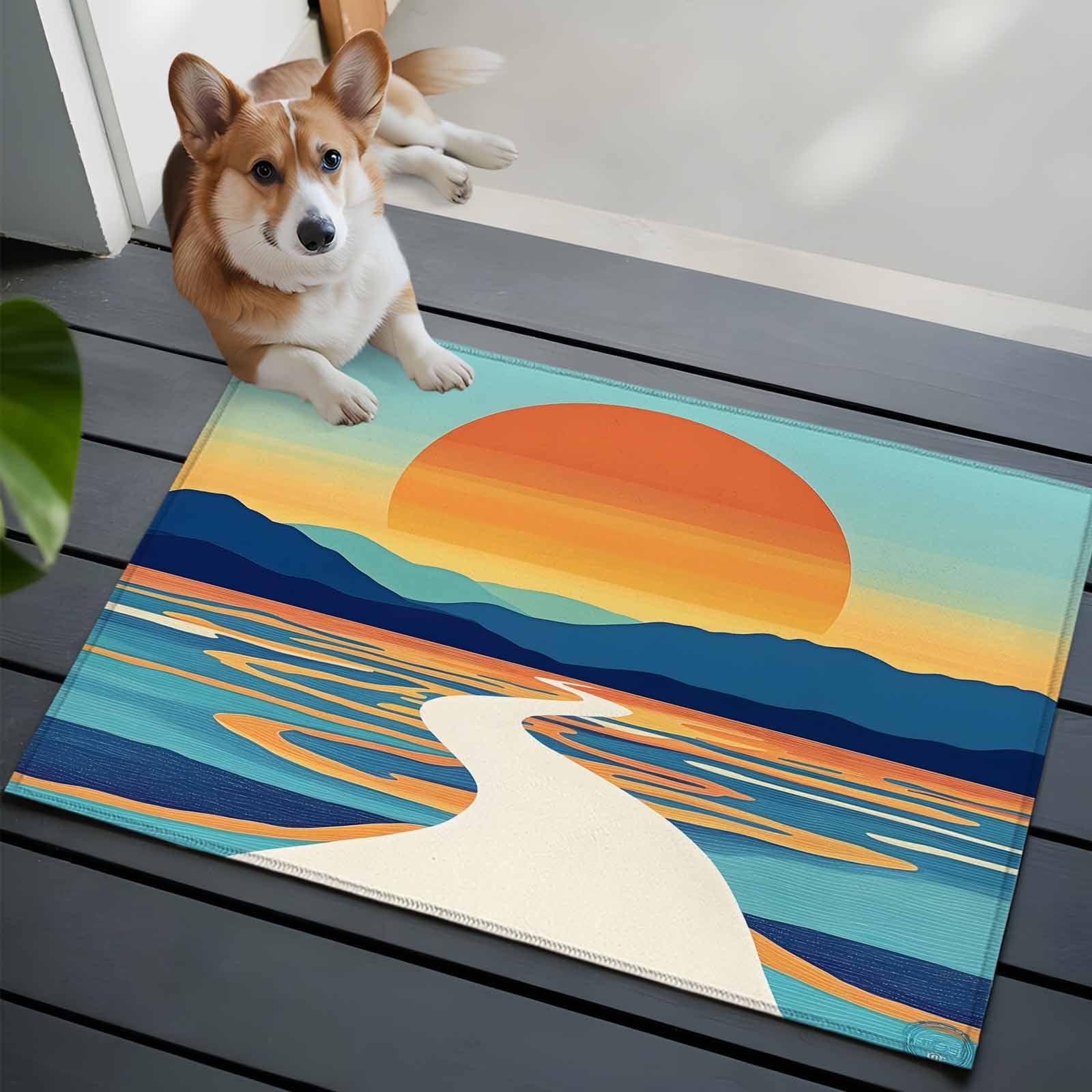 Abstract Art Texture Art Sun Front Door Rugs 2x3 ft Small Rug for ...