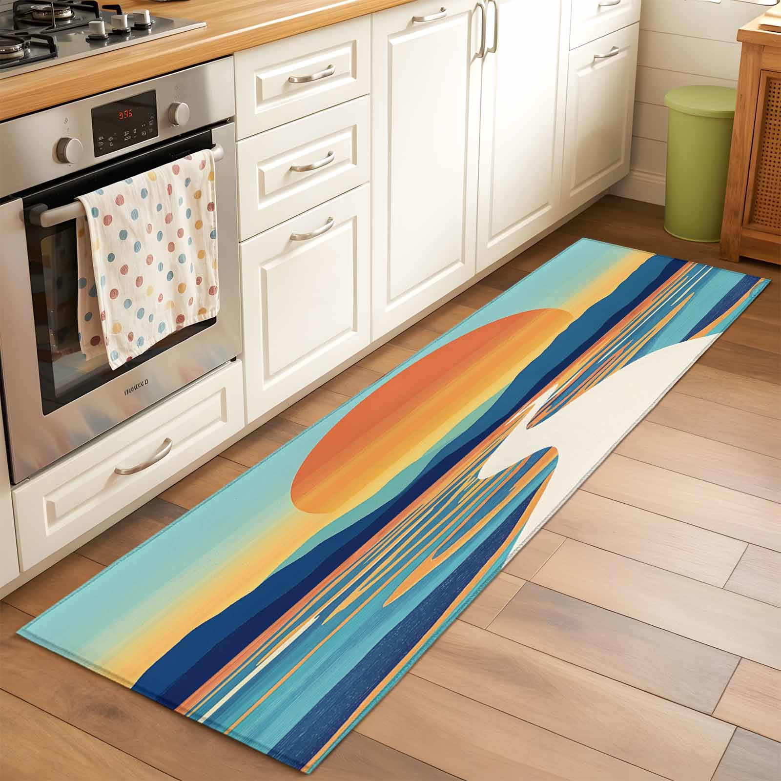 Abstract Art Texture Art Sun Washable Area Rug 2x6 Low-Profile Area ...