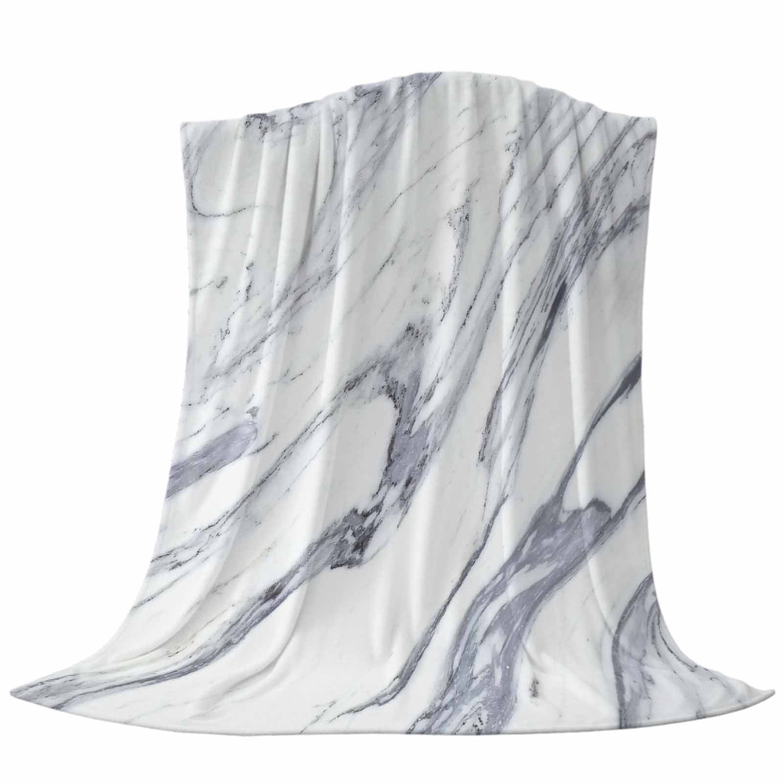 Abstract Art Throw Flannel Blanket White Gray Marble Texture Modern ...