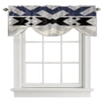 Abstract Art Tie Up Valance Curtains Blue Black Beige Line Simple Gray ...