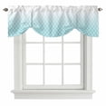 Abstract Art Tie Up Valance Curtains Classic Blue Line Gradient ...
