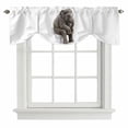 Abstract Art Tie Up Valance Curtains Funny A Thinking Elephant Sitting ...