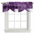 Abstract Art Tie Up Valance Curtains Purple White Mottled Color Block ...