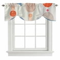 Abstract Art Tie Up Valance Curtains Sunset Orange Blue Line Circle ...