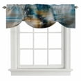 Abstract Art Tie Up Valance Curtains Turquoise Brown Paint Texture ...