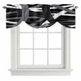 Abstract Art Tie Up Valance Curtains White Black Gray Line Modern ...