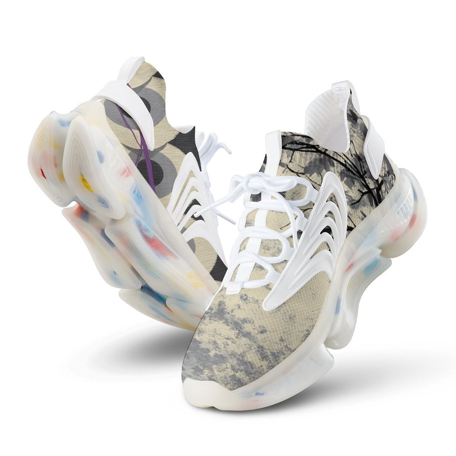 Abstract Art Tree Circles Design Walking Shoes for Men Woman ...