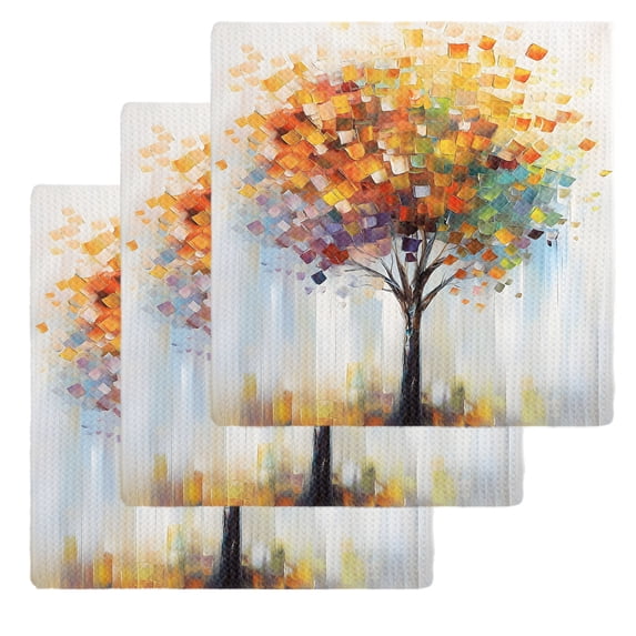 Abstract Art Tree Kitchen Dish Towels for Drying Dishes Set of 3 ...