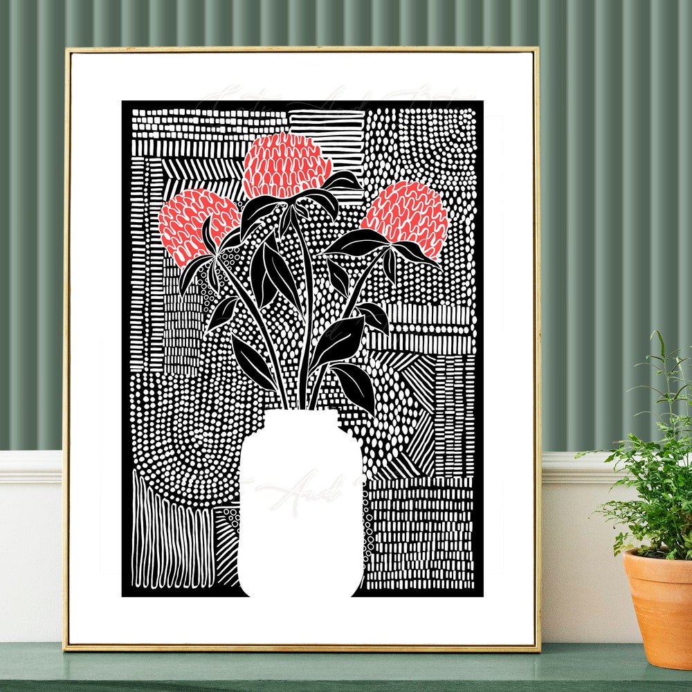 Abstract Art Tribal Art Modern Room Decor Wall Art Boho Print Gift Idea ...